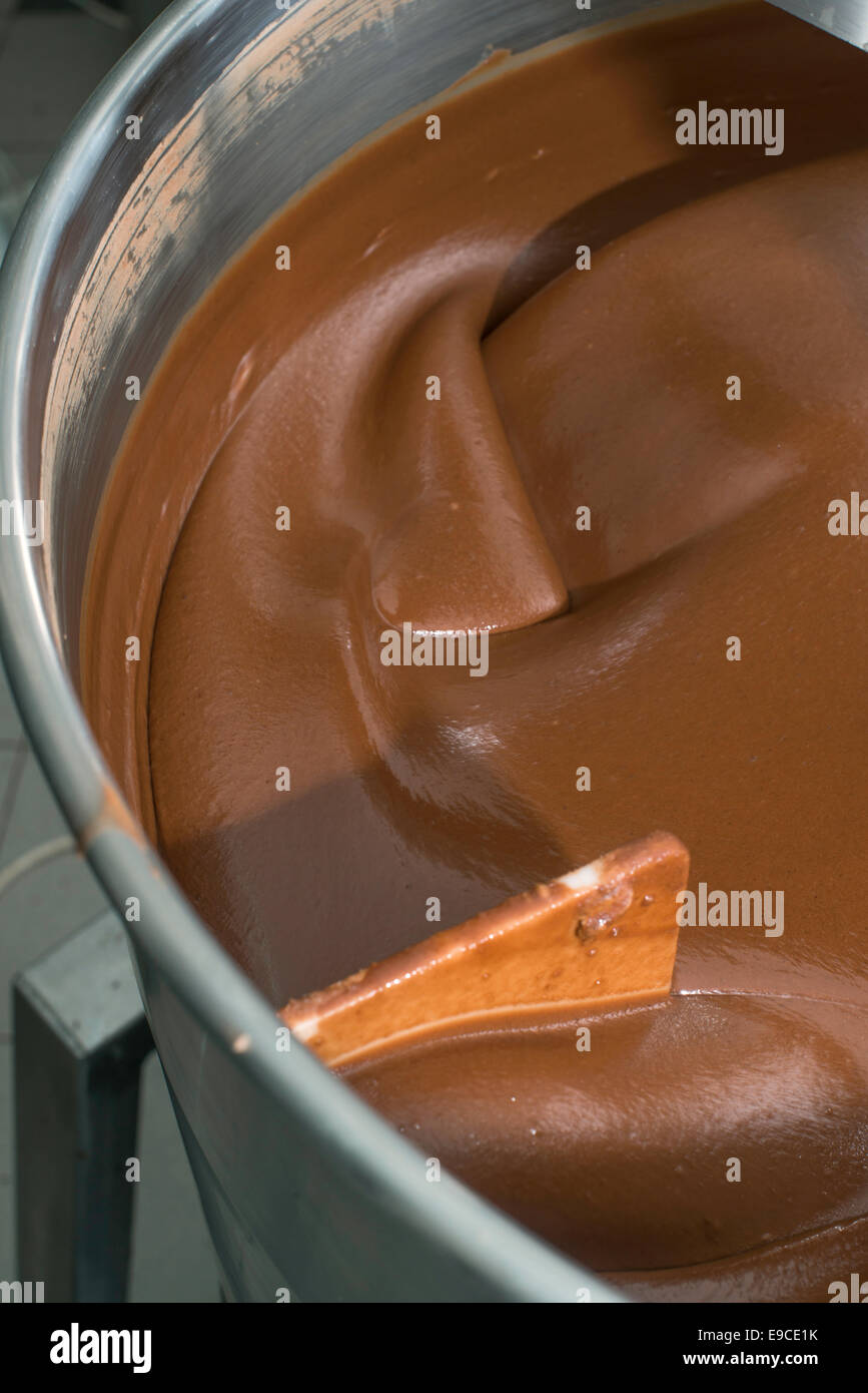 Chocolate factory mixing sugar hi-res stock photography and images - Alamy