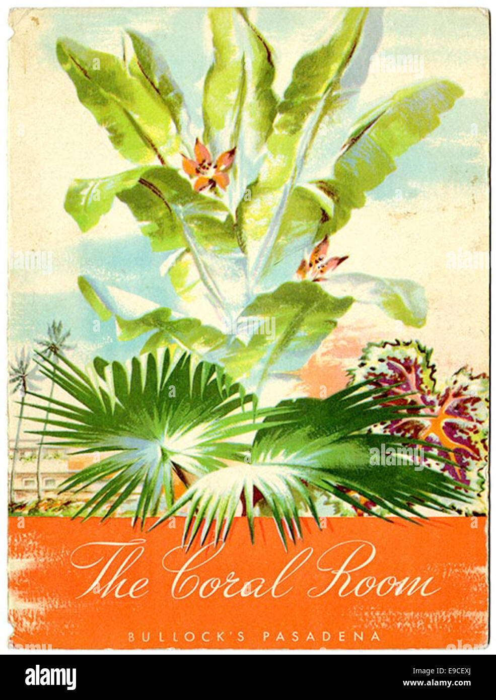 This image shows the menu from The Coral Room at Bullock's in Pasadena ...