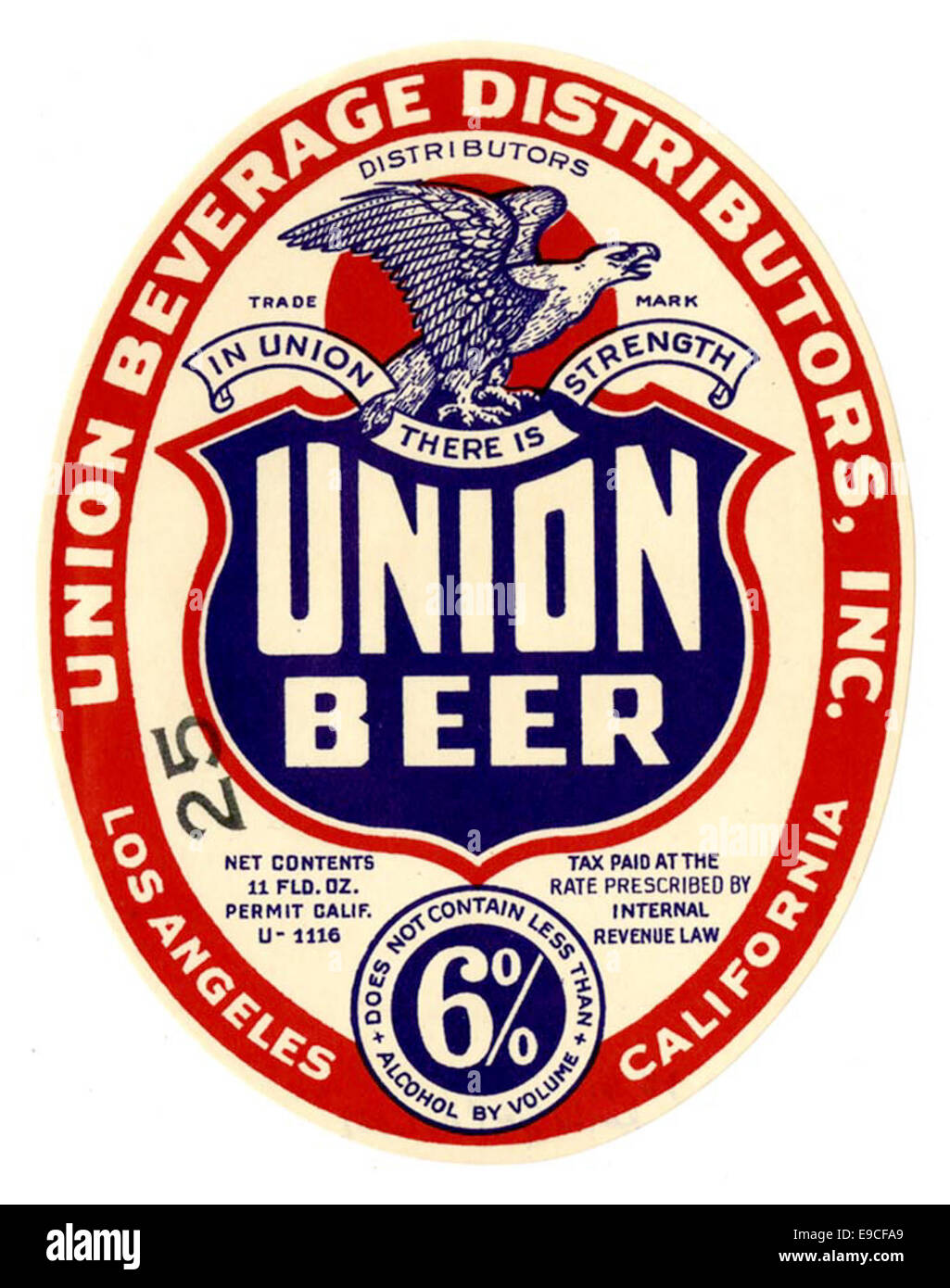 A vintage beer label from Union Beverage Distributors, Inc., featuring ...