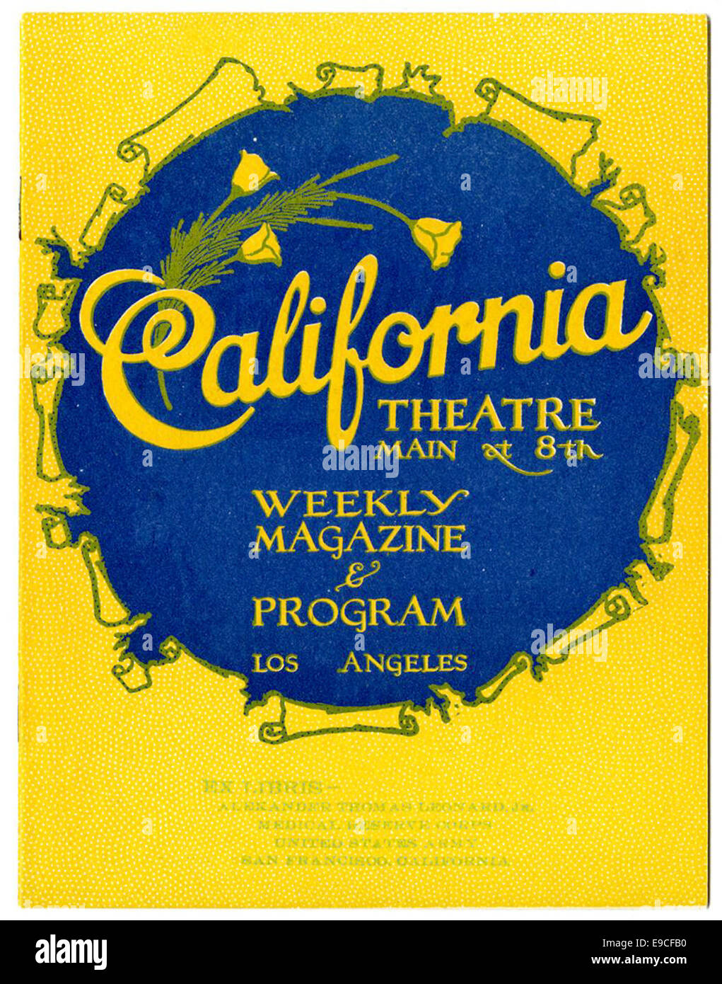 Cover image of a weekly magazine and program for the California Theatre ...
