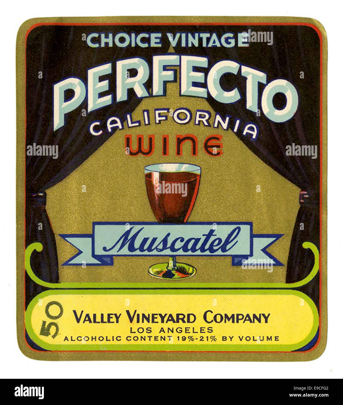 A vintage wine label from the Valley Vineyard Company for their ...