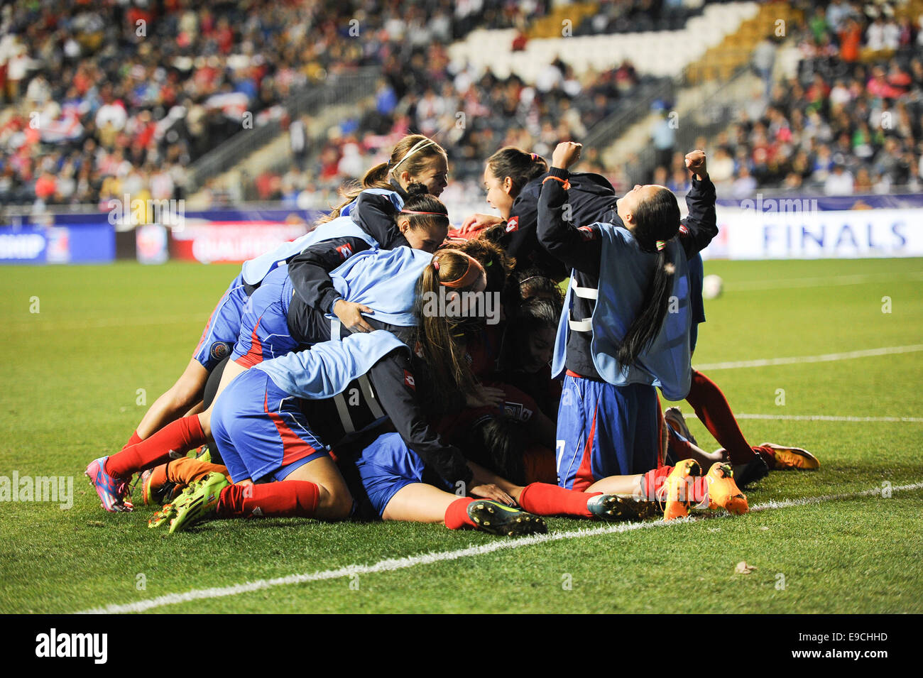 Chester, Pennsylvania, USA. 24th Oct, 2014. Costa Rica celebrates ...