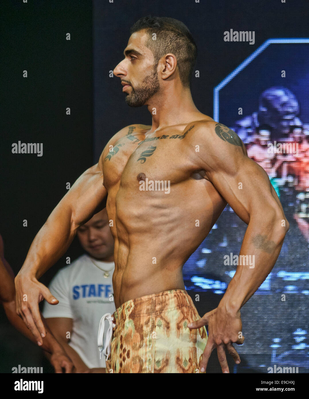 Body building competition at the Central World Bangkok, Thailand Stock ...