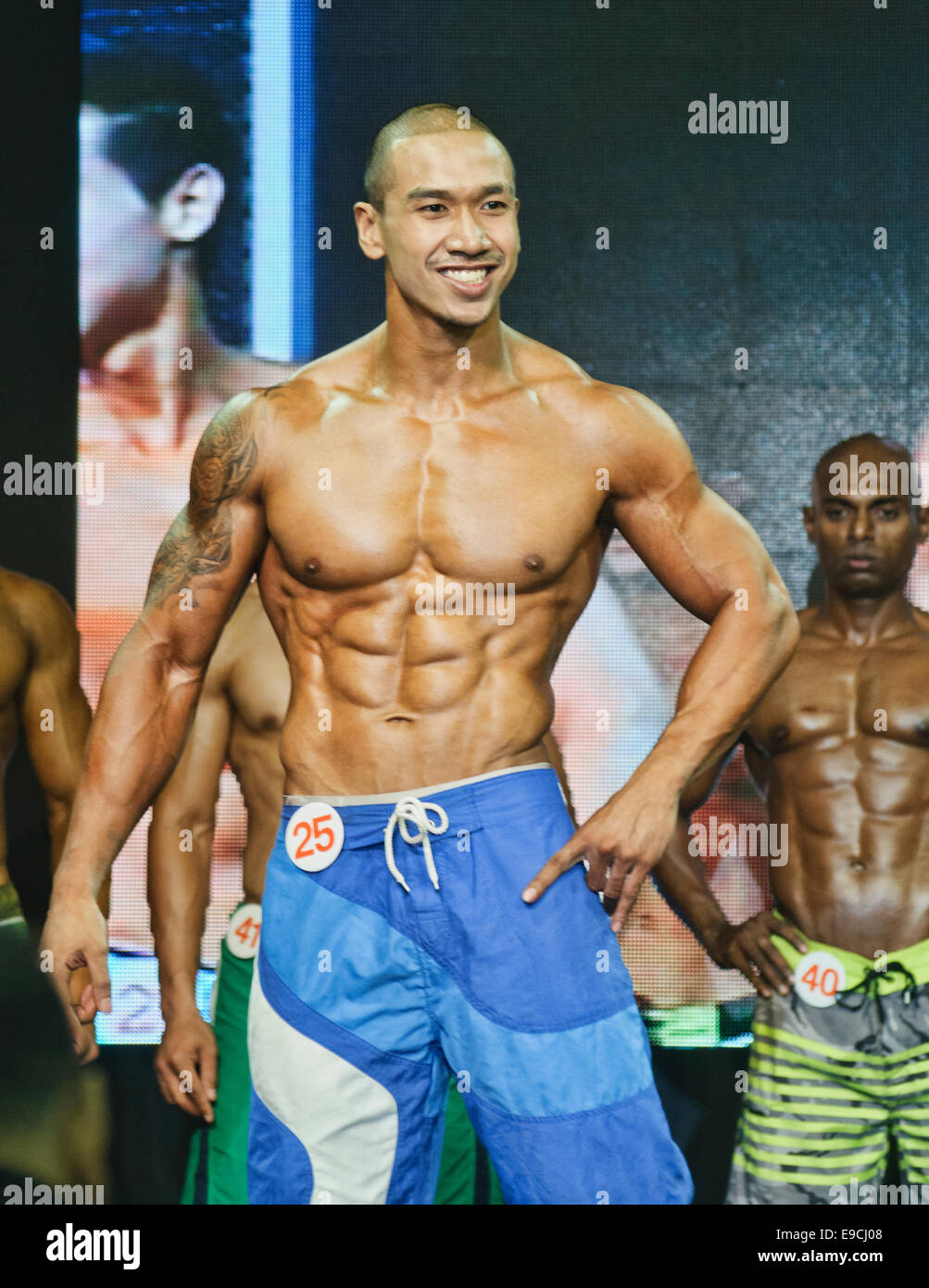 Body building competition at the Central World Bangkok, Thailand Stock ...