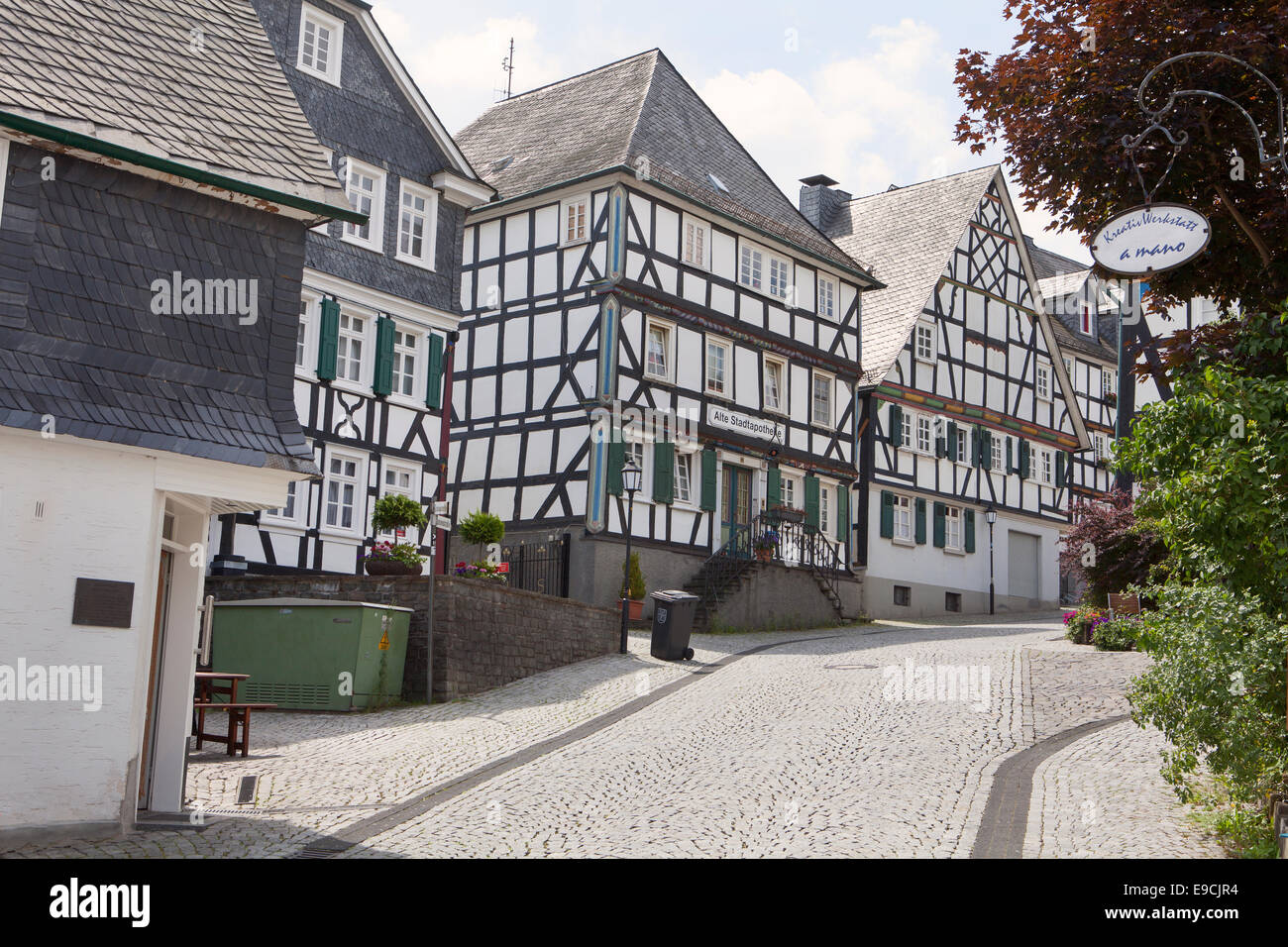 Historic town centre, Alter Flecken, Freudenberg, Siegerland region ...