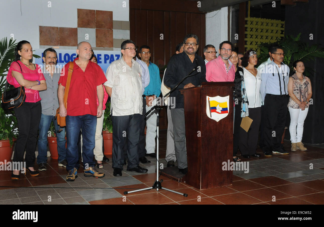 Havana, Cuba. 24th Oct, 2014. Luciano Marin Arango (C), a.k.a. "Ivan ...