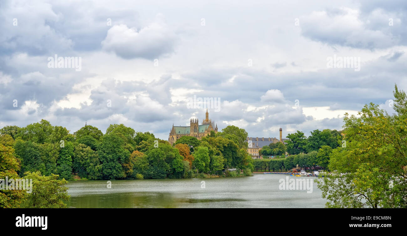 Cathedral Saint-Stephen of Metz in region Lorraine of France. This ...