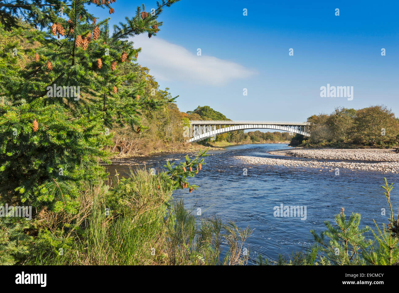 A96 ROAD BRIDGE OVER THE RIVER FINDHORN NEAR FORRES SCOTLAND EARLY ...