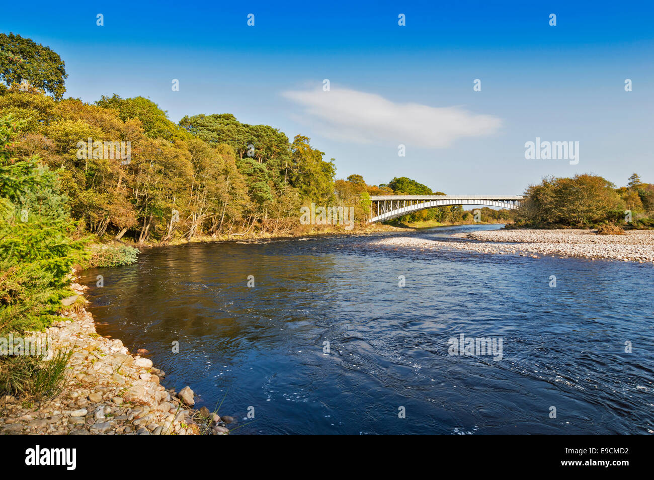A96 ROAD BRIDGE OVER THE RIVER FINDHORN NEAR FORRES SCOTLAND EARLY ...