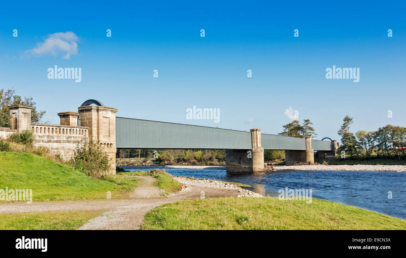 RAILWAY BRIDGE FORRES OVER THE RIVER FINDHORN NOW FLOWING ALONG A NEW ...