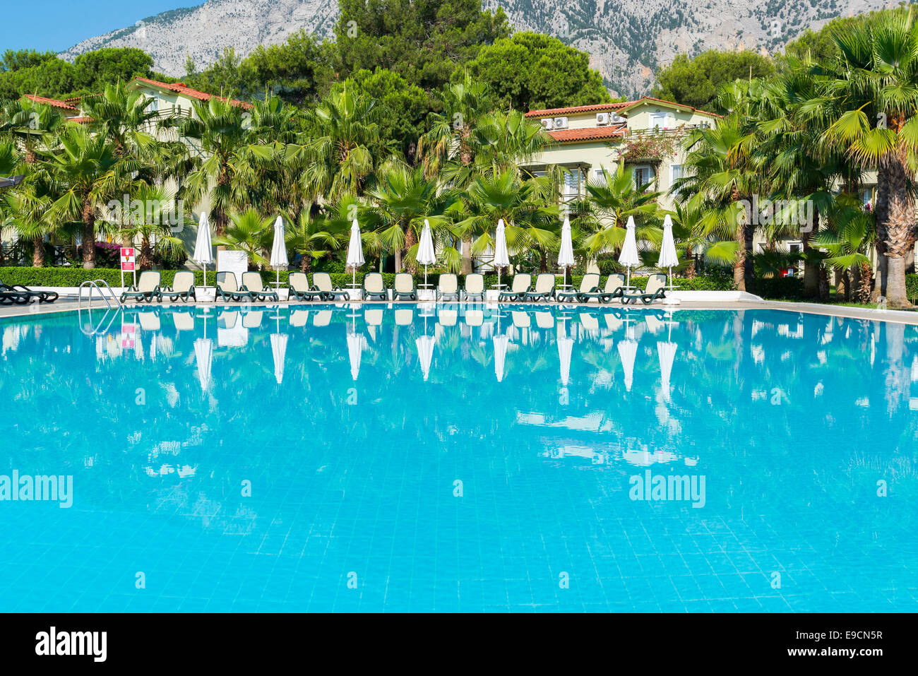 Swimming pool with water in open air Stock Photo - Alamy