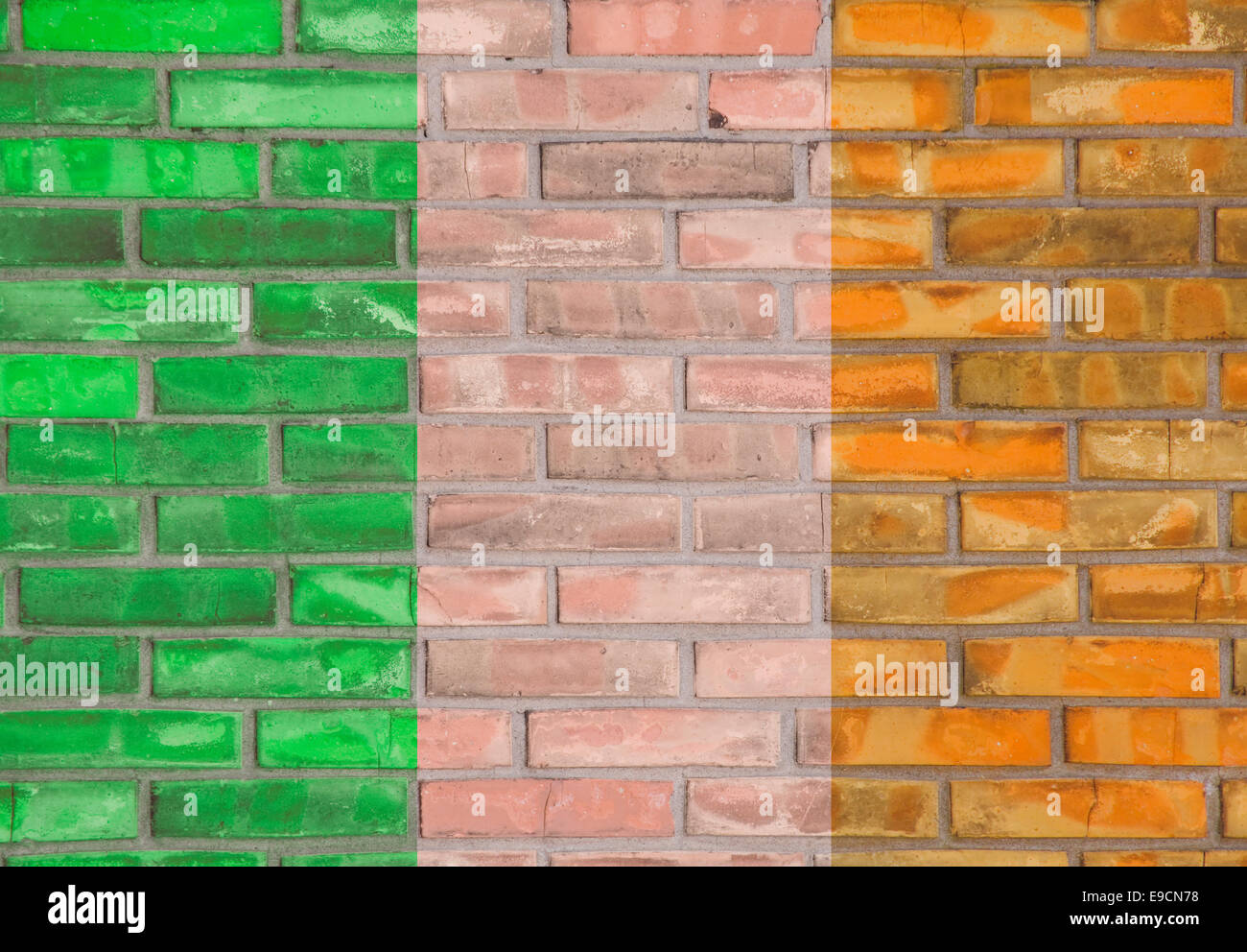 brick wall with drawn the flag of ireland, perfect for a beautiful ...
