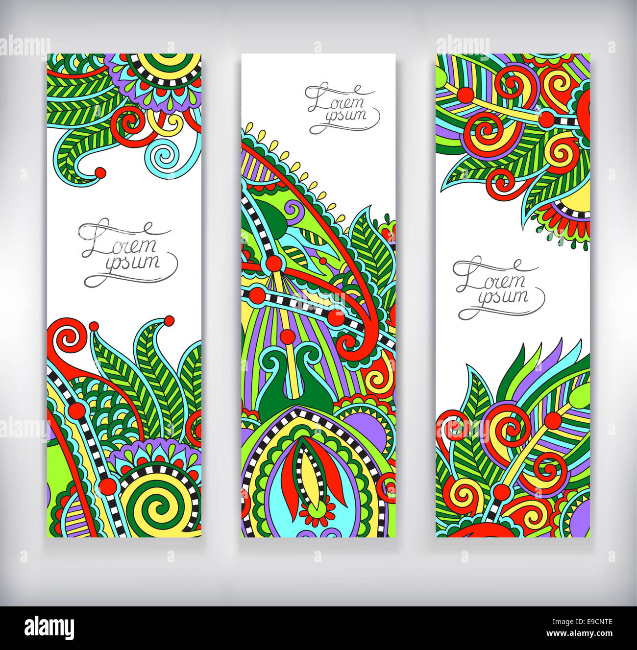 set of decorative flower template banner, card, web design with Stock ...