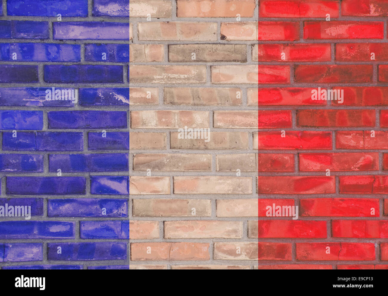 brick wall with drawn the flag of france, perfect for a beautiful ...