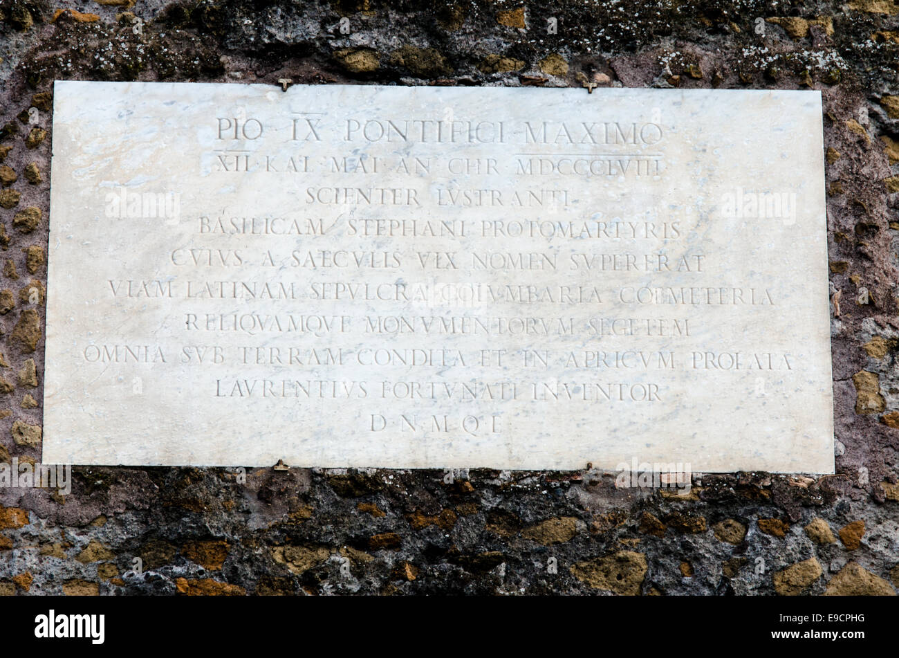 Park Latin TombsRemains Sepulchre in Pillar,Commemorative Plaque Pius ...