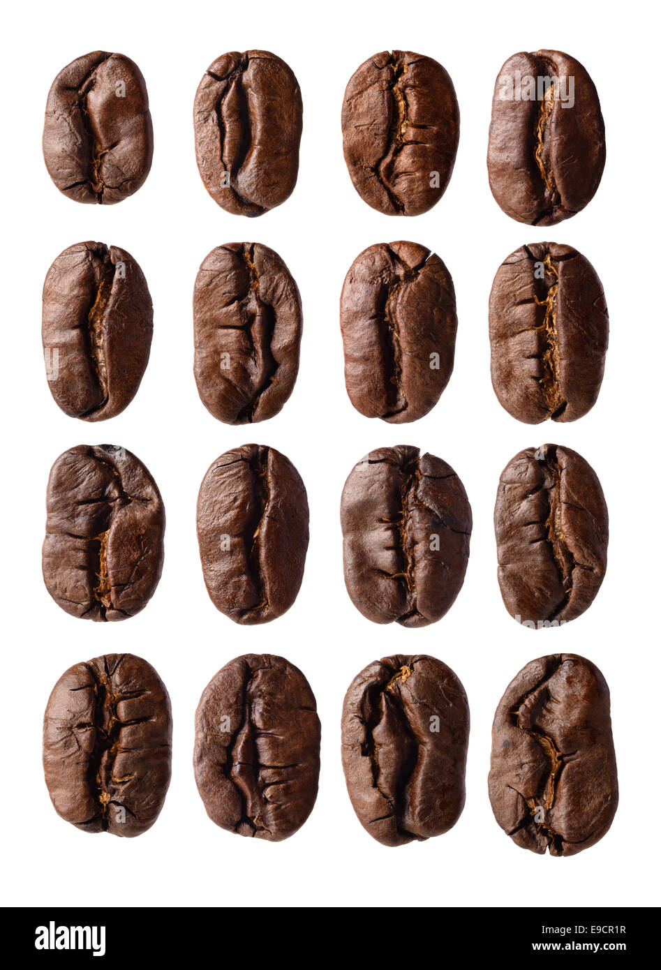 Food: group of roasted coffee beans, isolated on white background ...