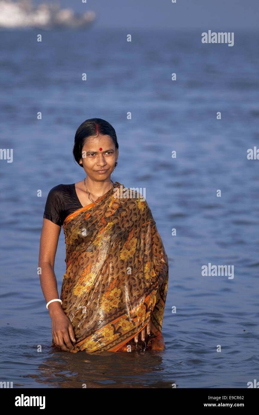 Young indian women bathing in hi-res stock photography and images - Alamy