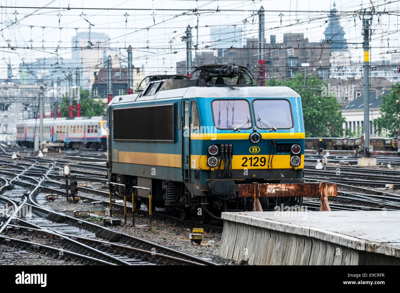 SNCB electric locomotive stabled at Brussels railway station Stock ...