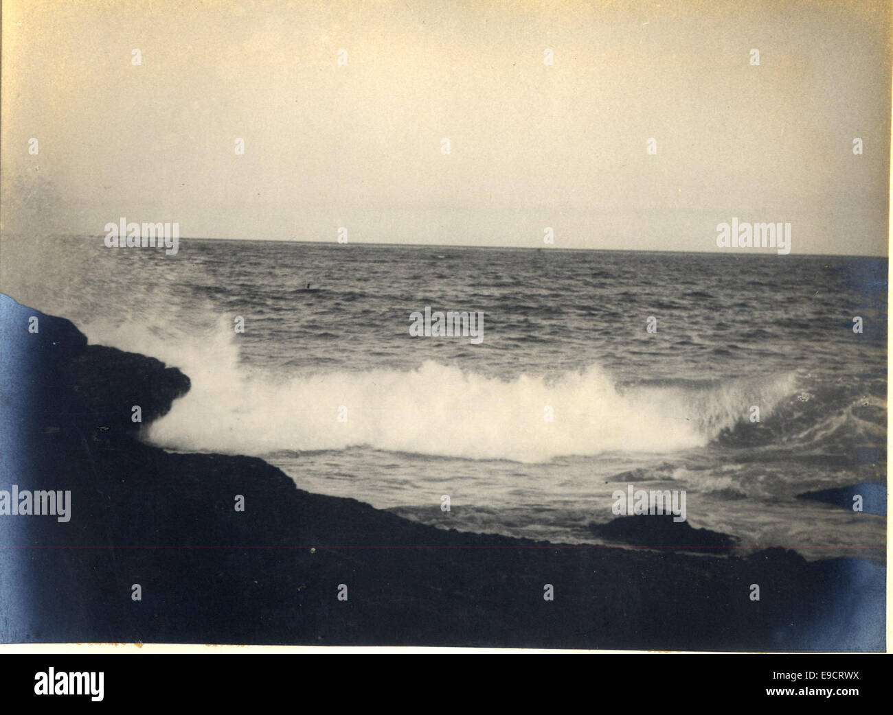 This photograph captures a scene from the Pacific Ocean, possibly ...