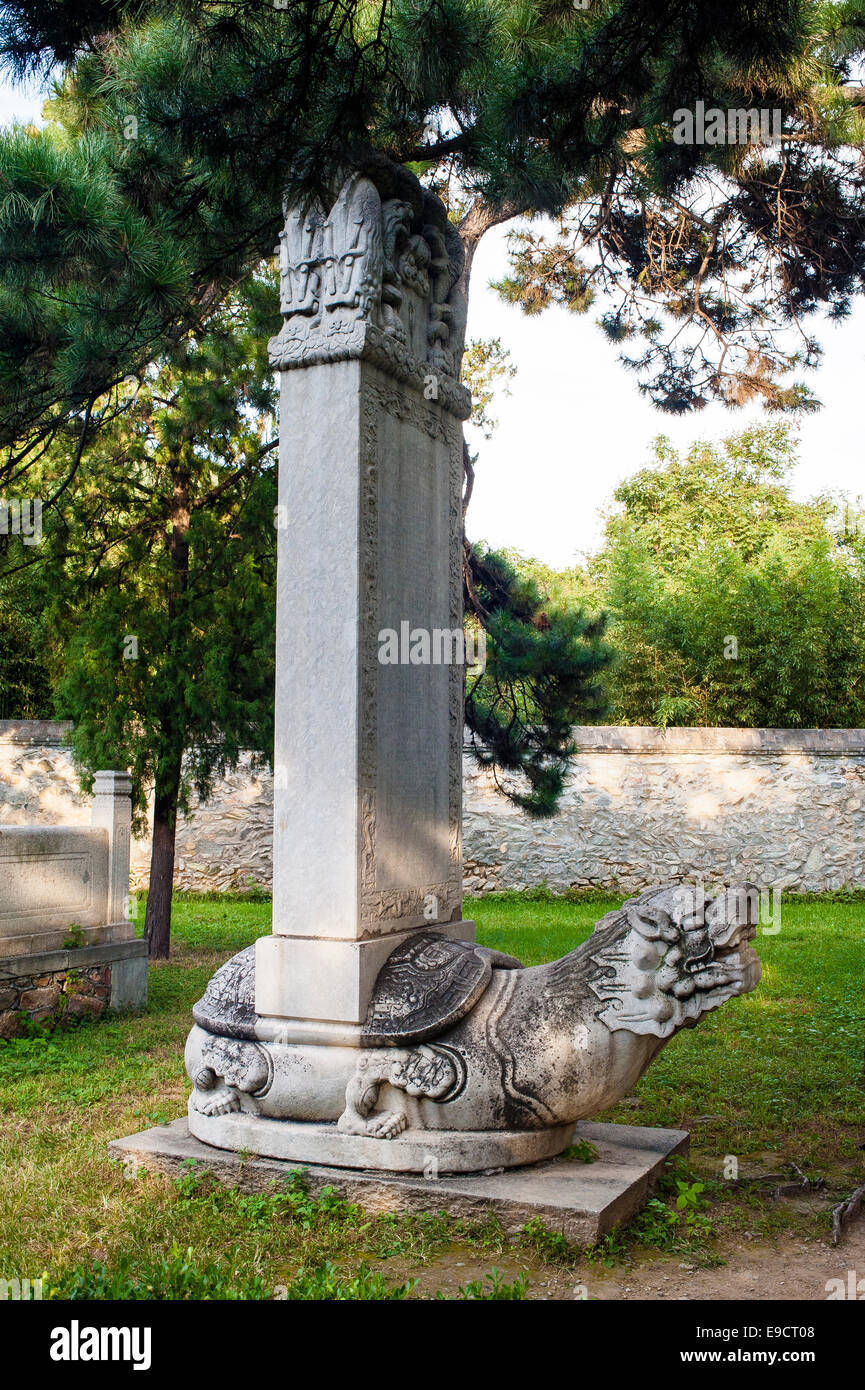 The tortoise carry a stone monument， when somebody died, his ...