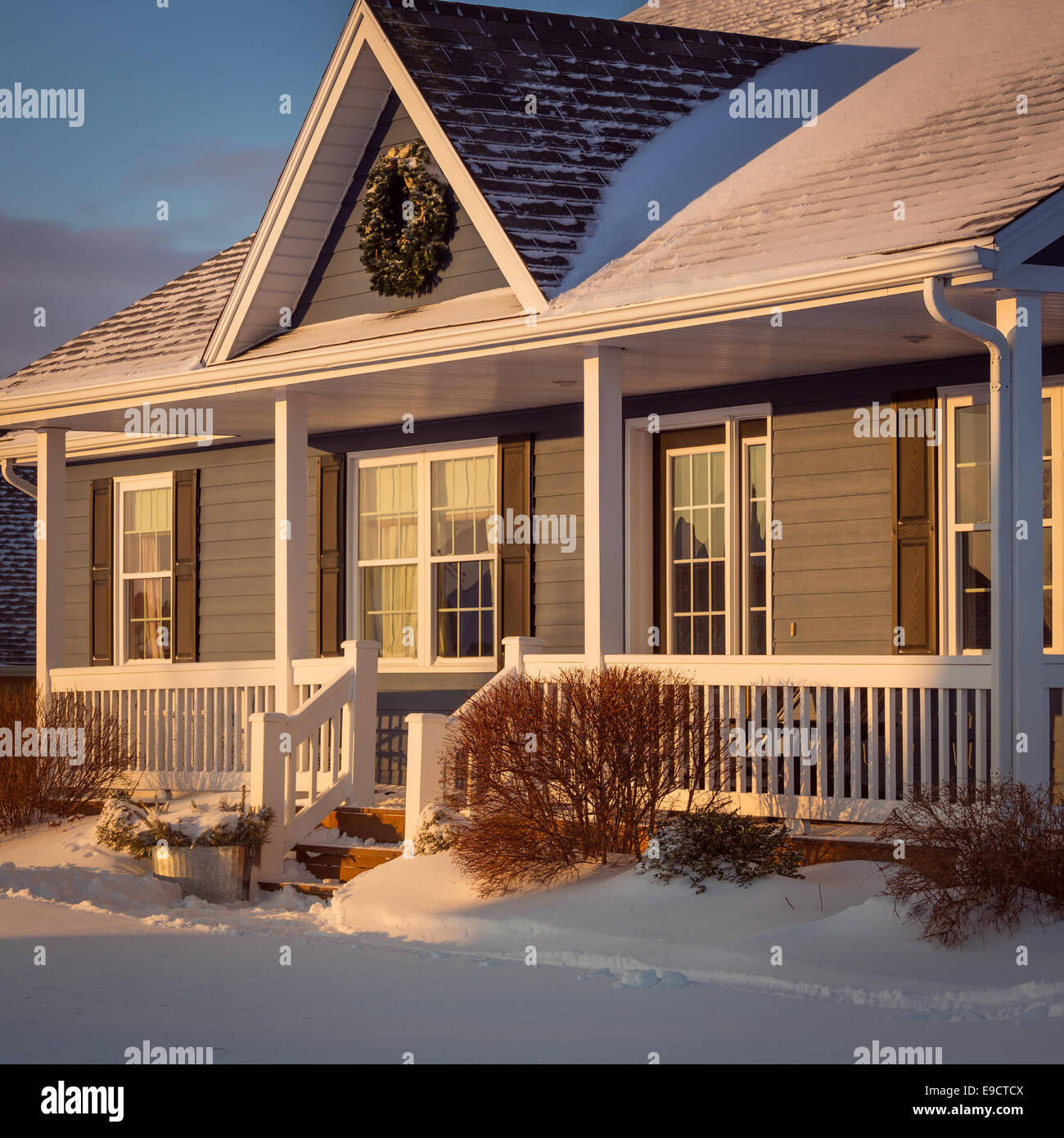 Golden hour in a suburban neighborhood Stock Photo - Alamy