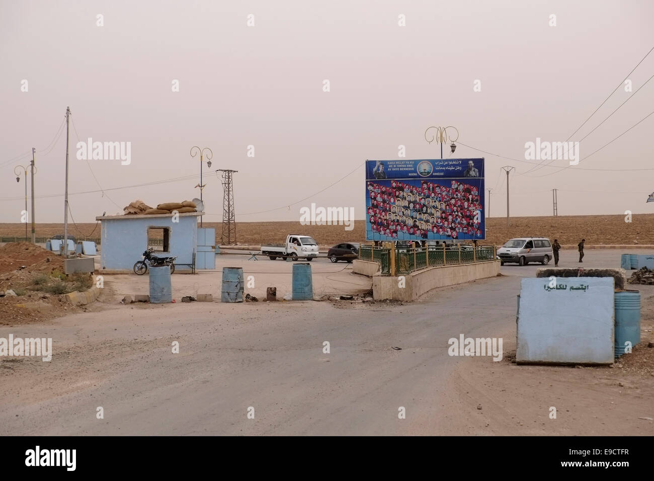A checkpoint of the Kurdish People's Protection Units YPG in Al Hasakah ...