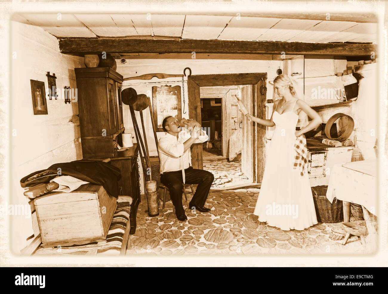 Wedding photo session in rural scenery Stock Photo - Alamy