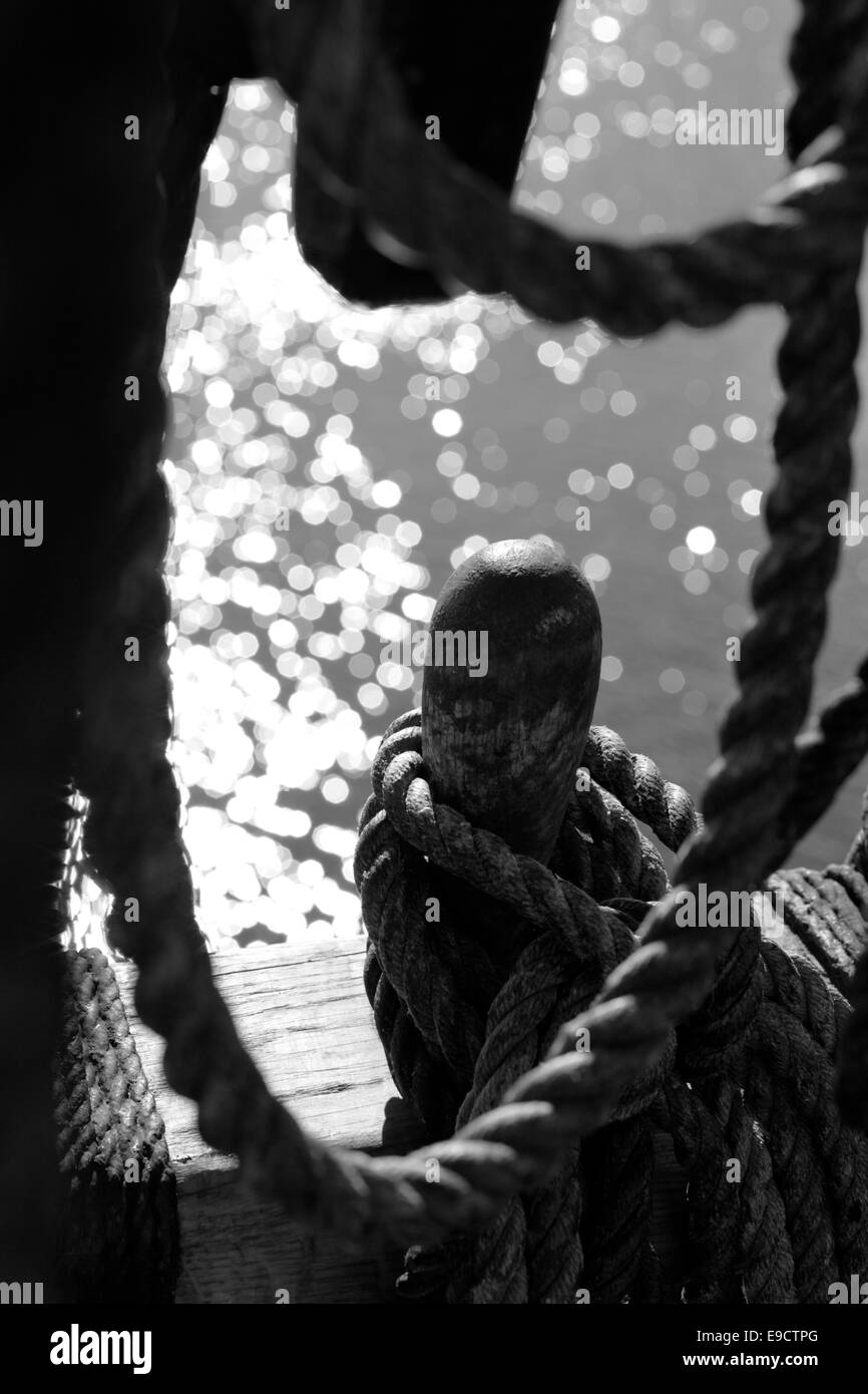 Ships sailing on water Black and White Stock Photos & Images - Alamy