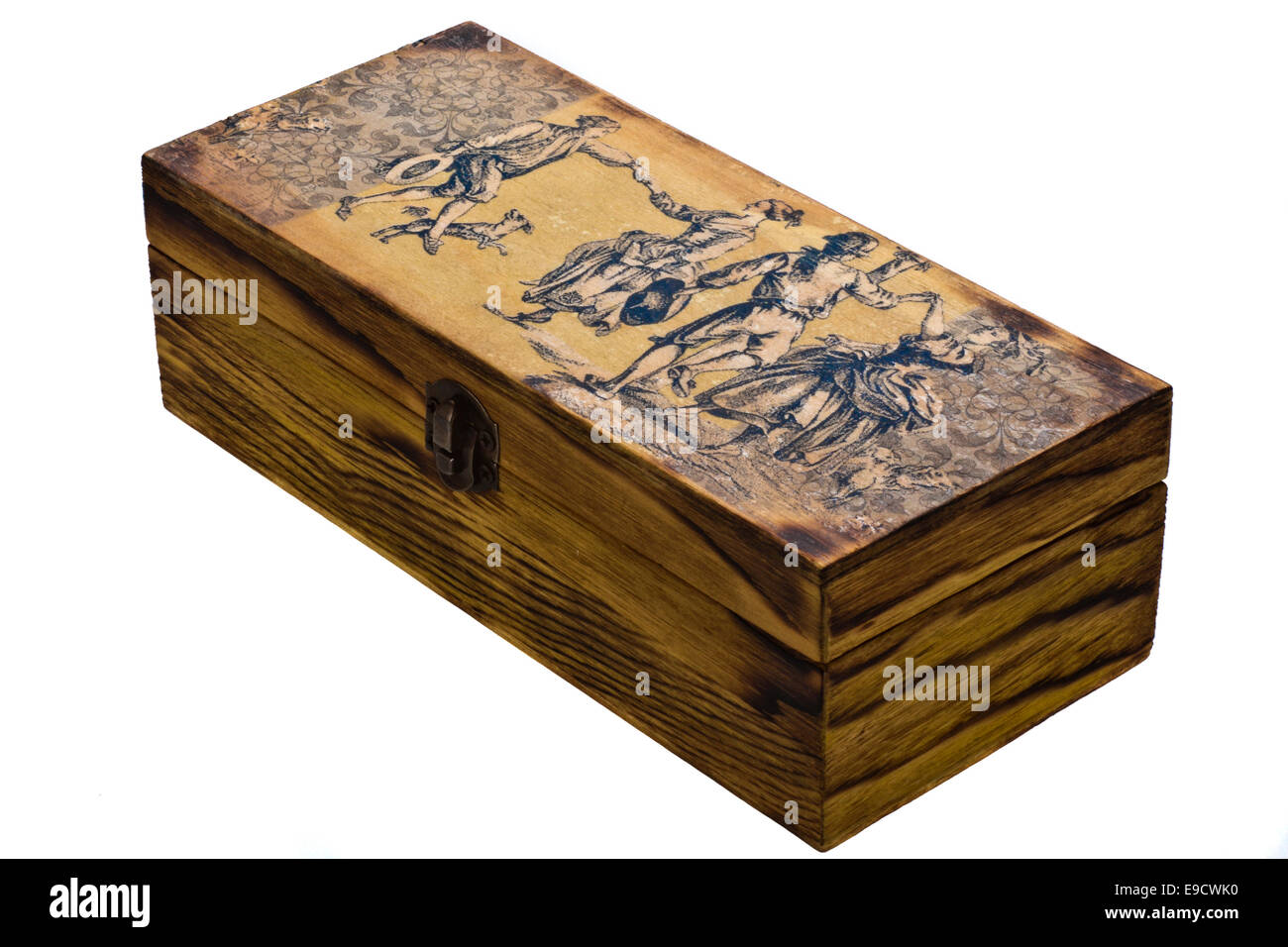 Vintage wooden box detail Cut Out Stock Images & Pictures - Alamy