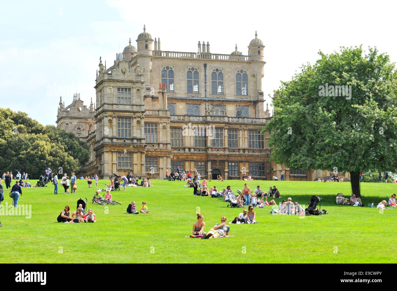 NOTTINGHAM, UK. JUNE 1, 2014: Tourists admire the beautiful ...