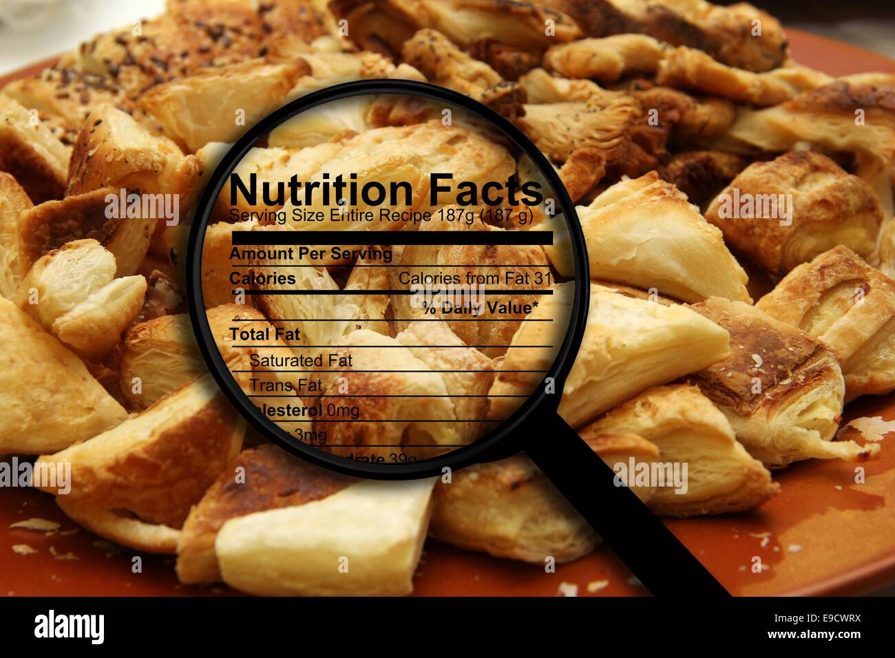 Croissants and nutrition fact Stock Photo - Alamy