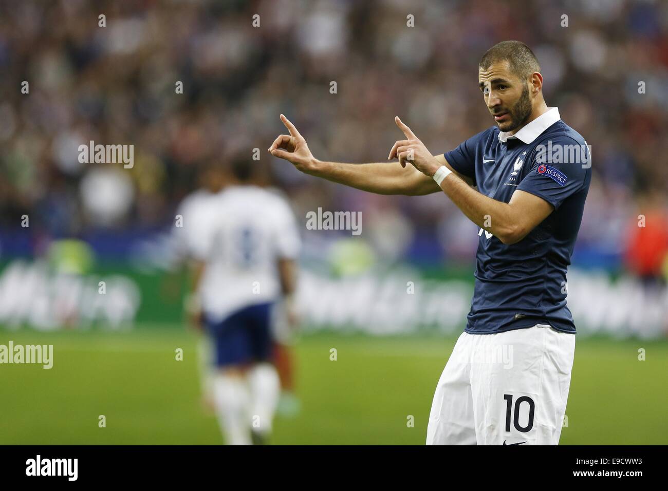 the Stade de France, Saint Denis, France. 11th Oct, 2014. Karim Benzema ...