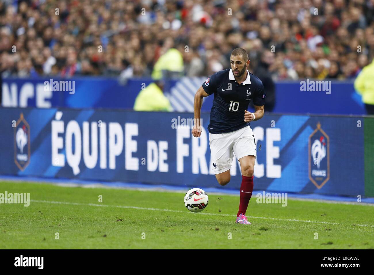 the Stade de France, Saint Denis, France. 11th Oct, 2014. Karim Benzema ...