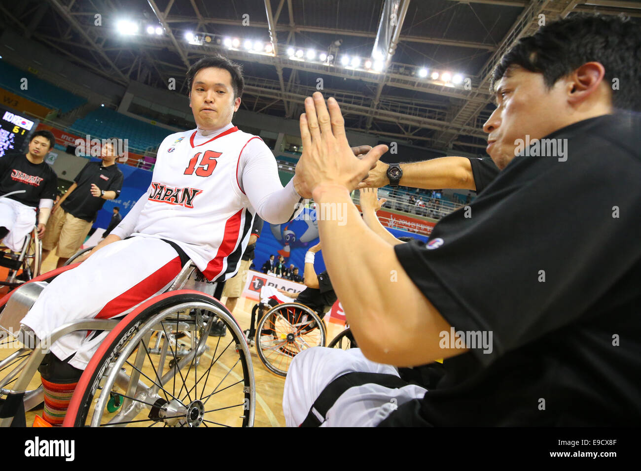 Incheon, South Korea. 24th Oct, 2014. (L-R) Reo Fujimoto (JPN), Satoshi Sato (JPN) Wheelchair ...