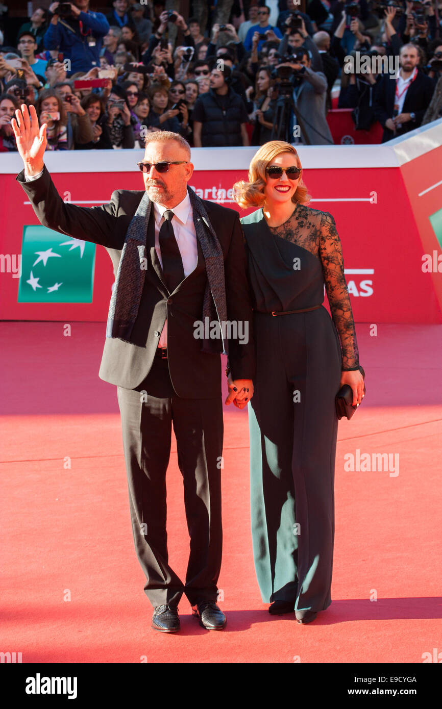 Rome, Italy. 24th Oct, 2014. Kevin Costner with Lily Costner on Red ...