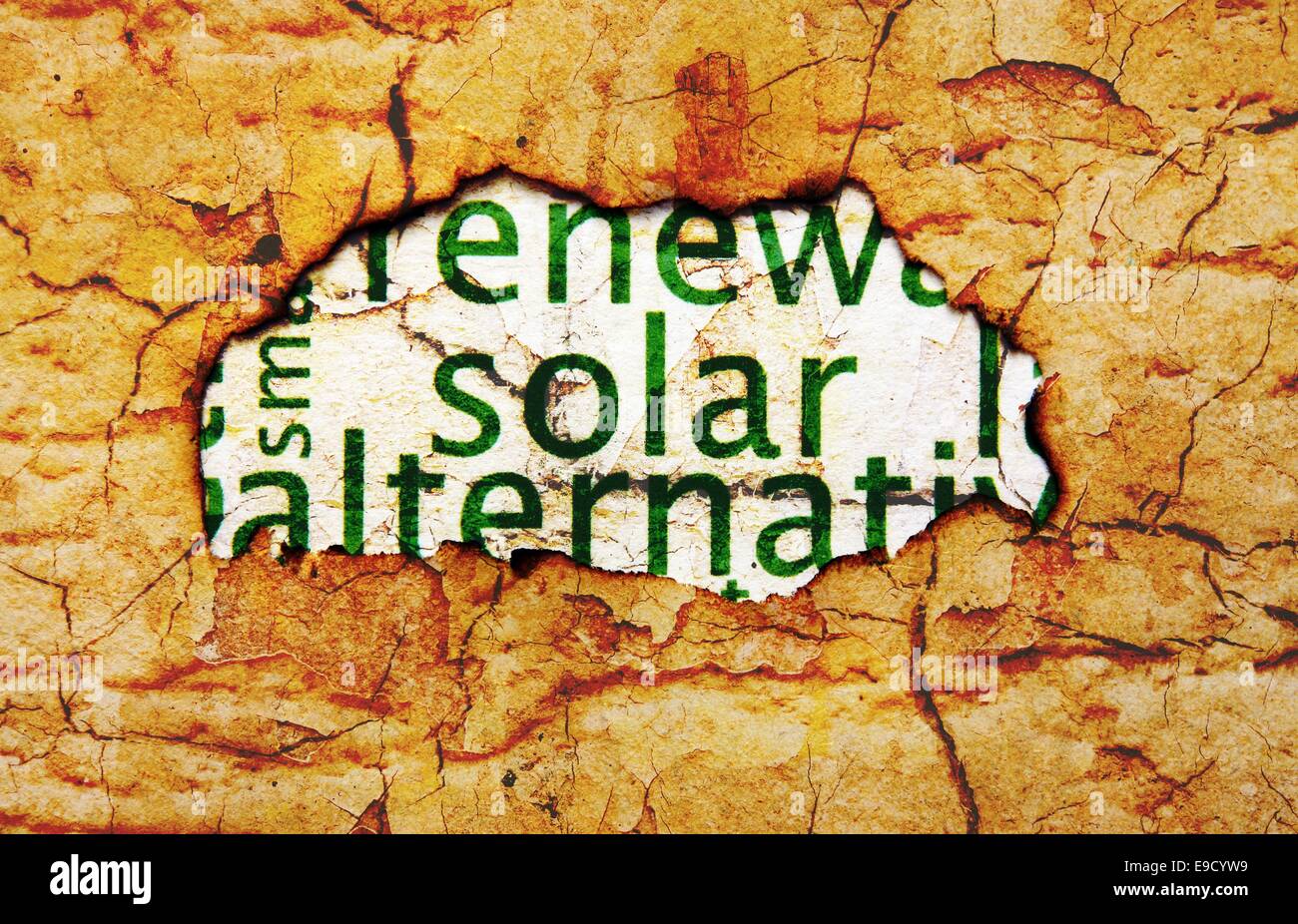 Solar text on paper hole Stock Photo - Alamy