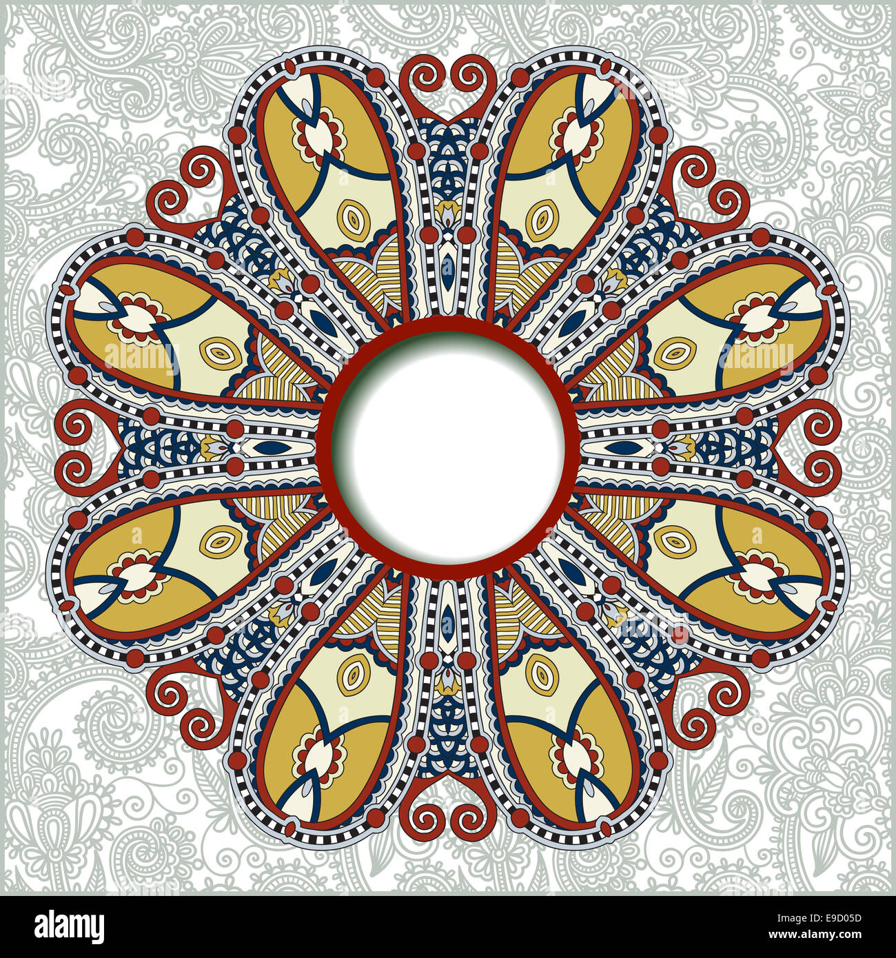 floral round pattern in ukrainian oriental ethnic style for your Stock ...