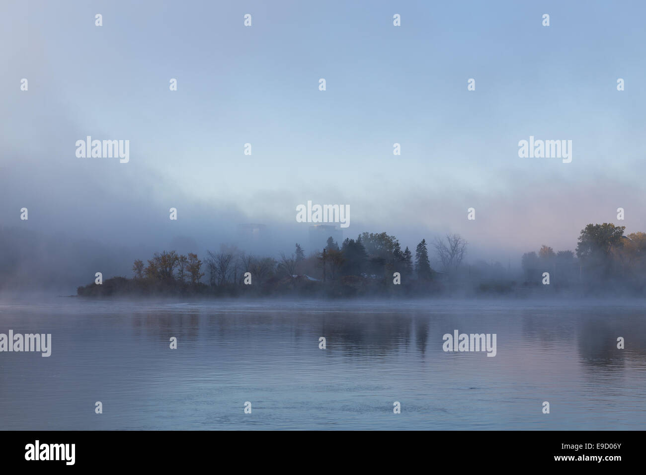 Mist rising from the Ottawa River in the morning Stock Photo - Alamy