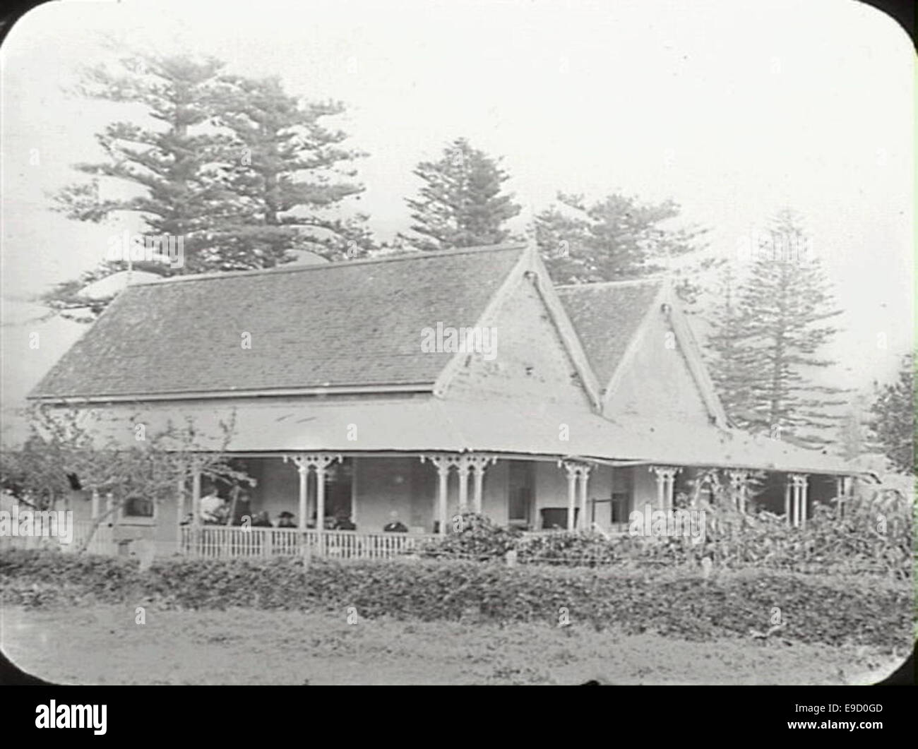 This photograph shows the exterior of a guest house, likely in a rural ...