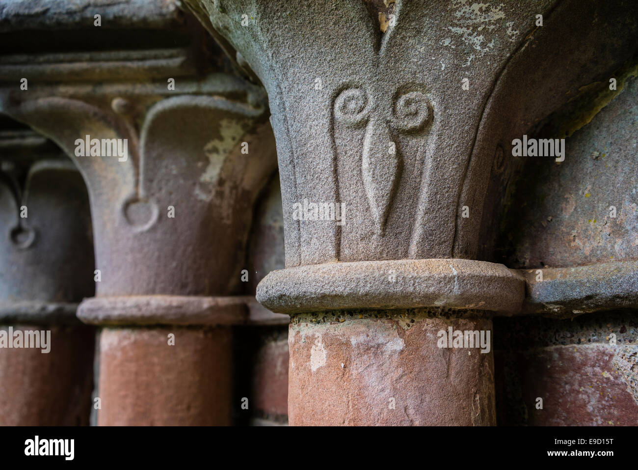 Columns at Dryburgh Abbey in the Scottish Borders Stock Photo - Alamy
