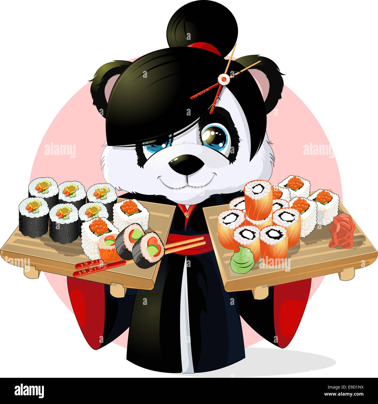 Panda animal tray sushi restaurant hi-res stock photography and images ...