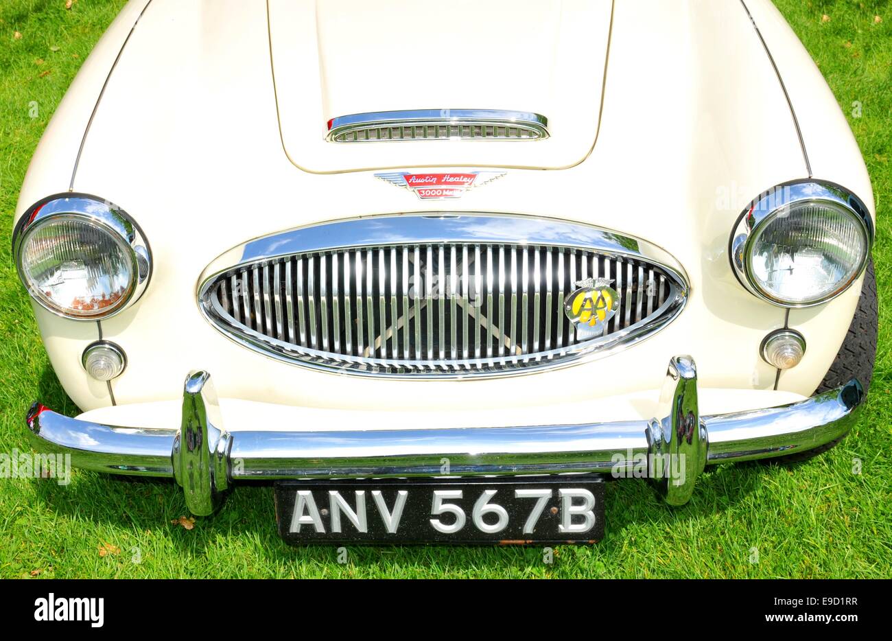 NOTTINGHAM, UK. JUNE 1, 2014: view of vintage car for sale in ...