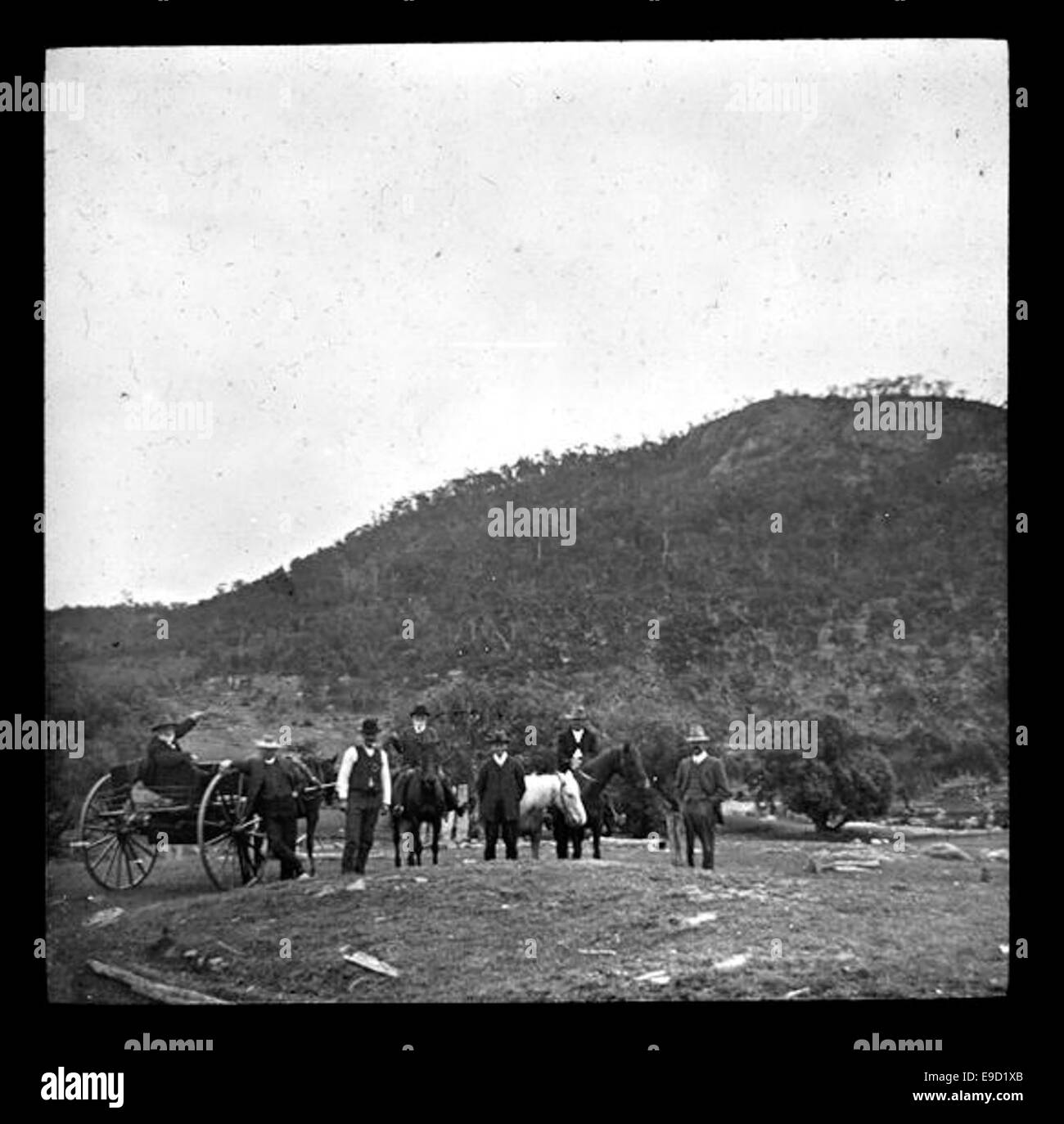 A photograph of the convict stockade located near Mount Blaxland, an ...