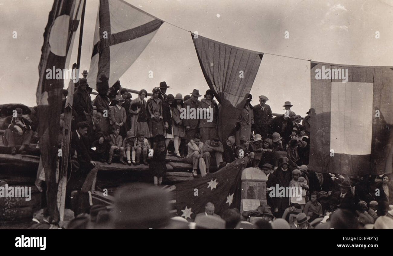 A photograph taken during the unveiling of the Dunbar Memorial at ...