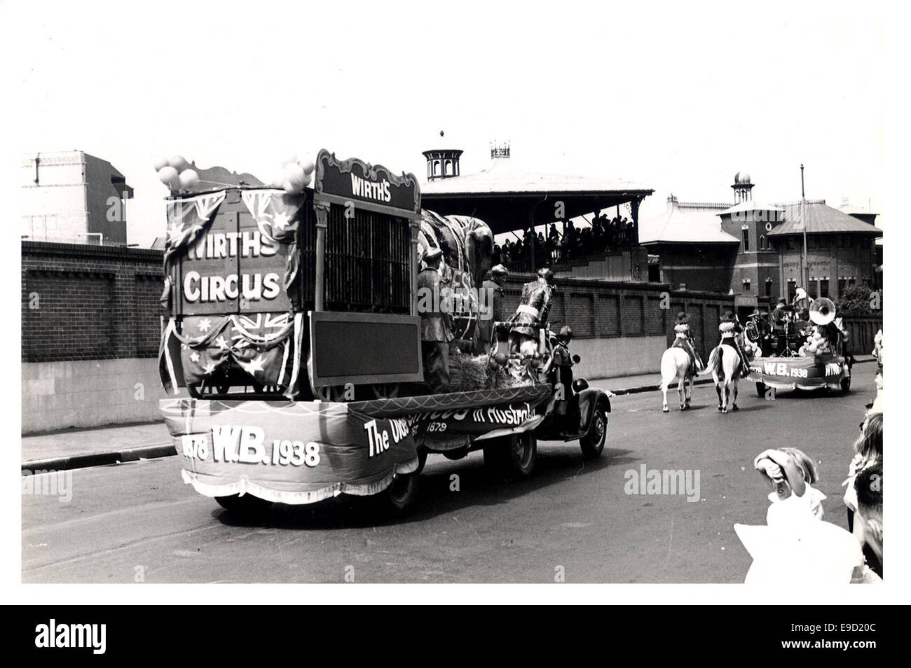 Photograph of a Wirths Circus float during the Australian 150th ...