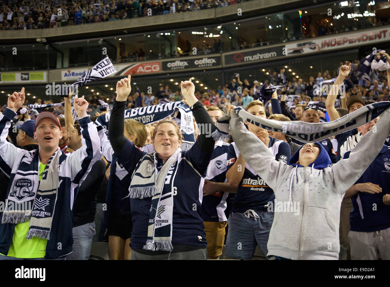Melbourne city soccer fans hi-res stock photography and images - Alamy