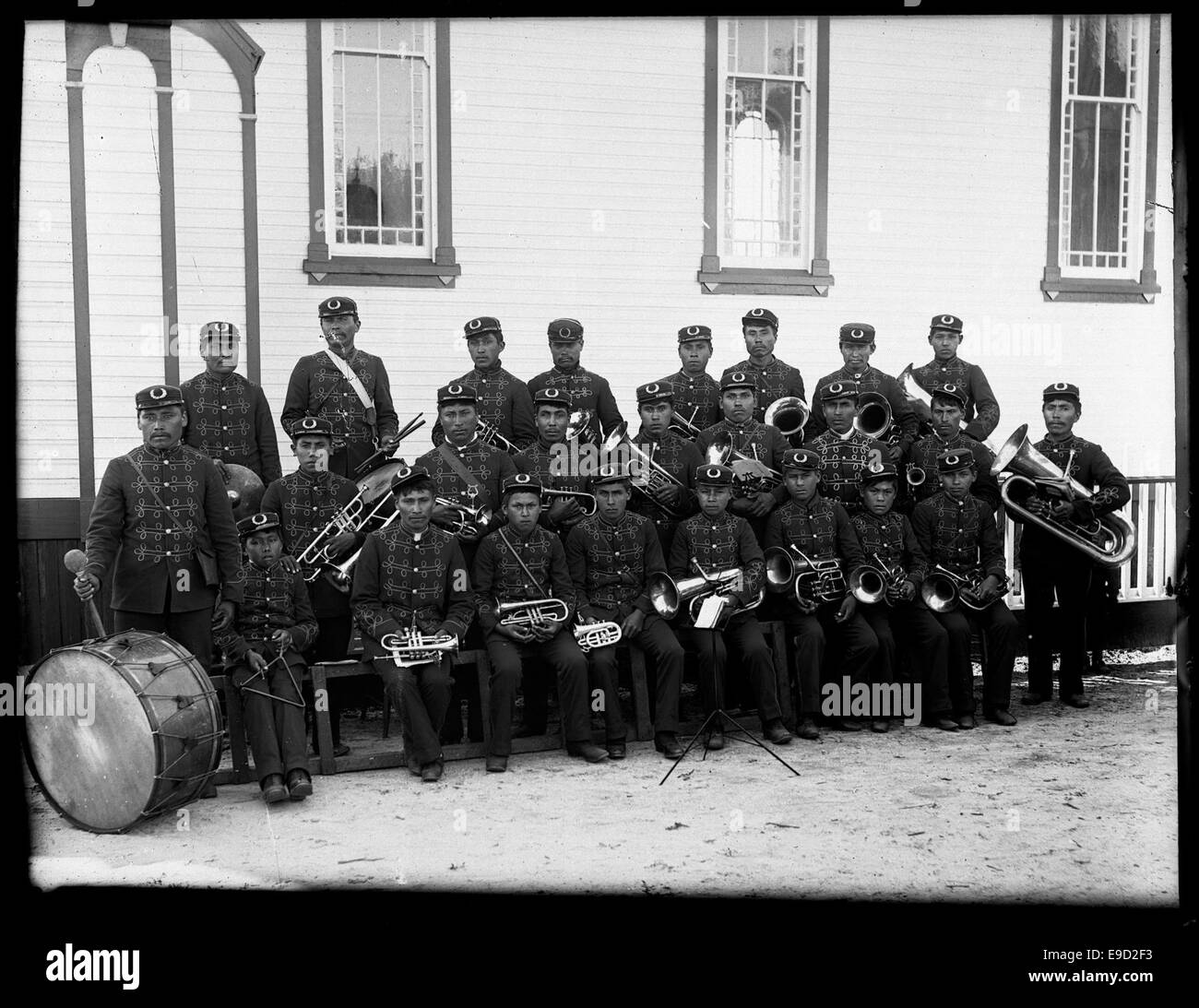 Photograph of a First Nations brass band, capturing the cultural ...