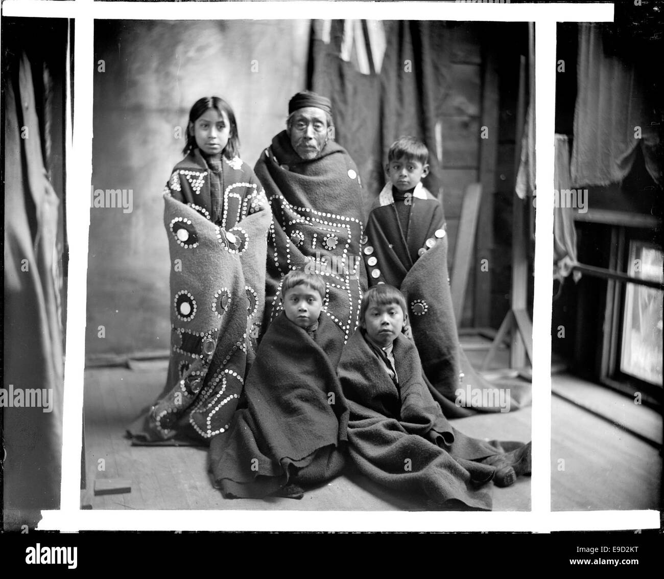 This photograph features First Nations people wearing traditional ...