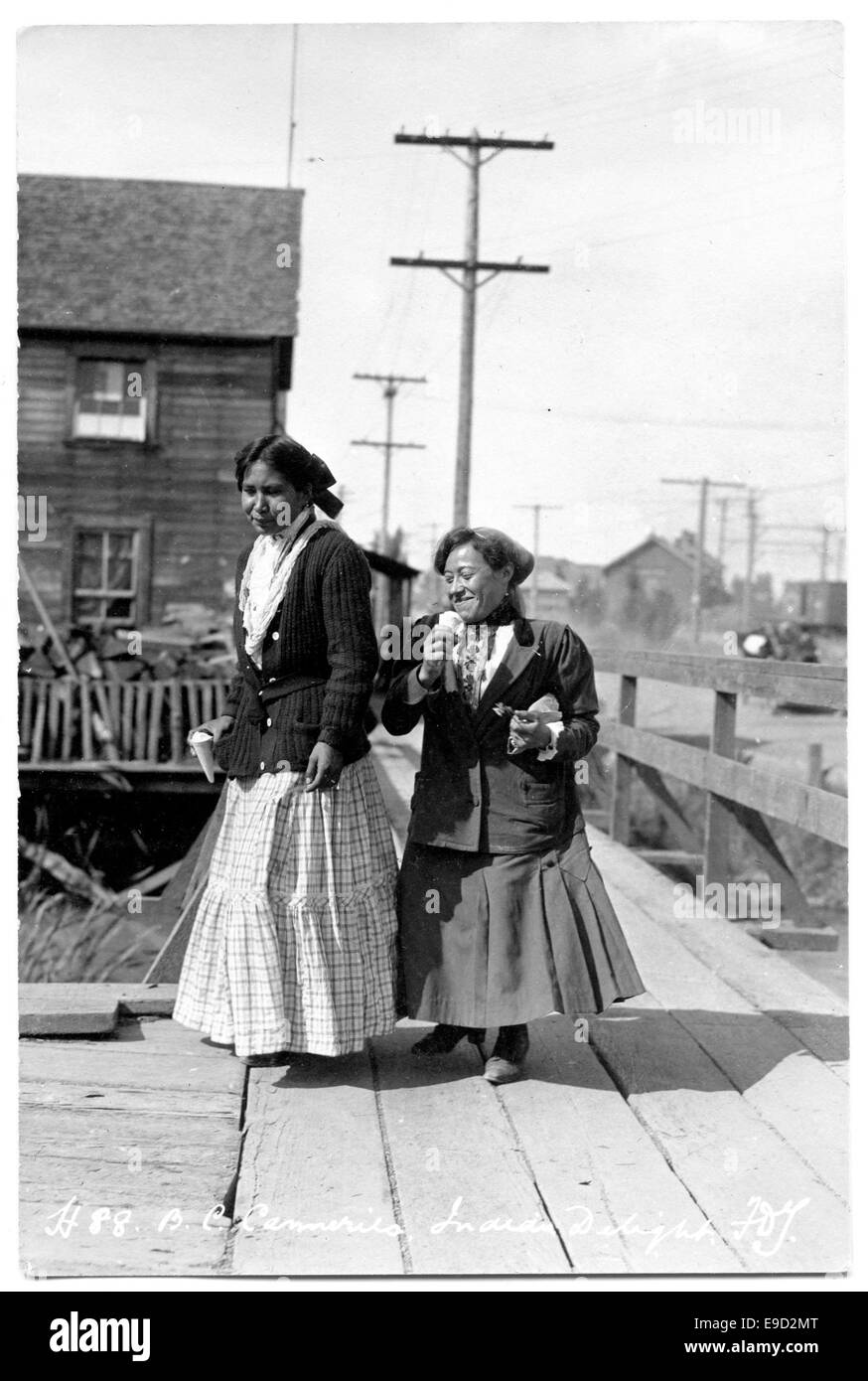 A photograph of First Nations women eating ice cream, capturing a ...