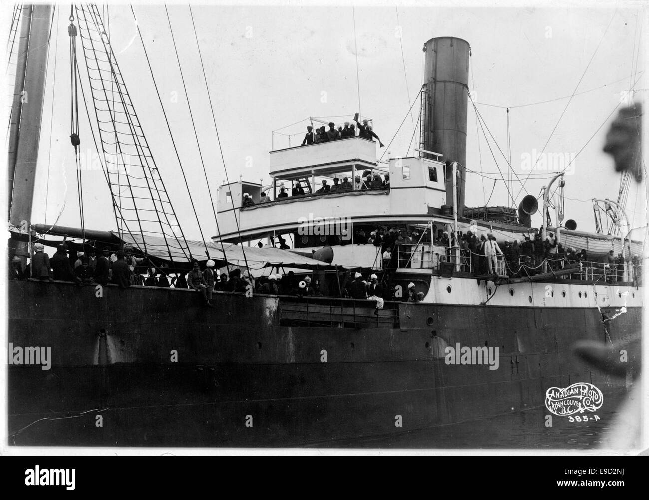 A photograph related to the Komagata Maru incident of 1914, in which a ...